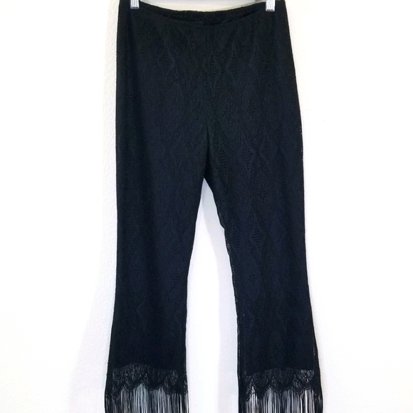 Unk | Pants & Jumpsuits | Vintage Lace Frindge Above Ankle Pant | Poshmark